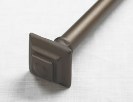 Rounded Square Cap 1 Inch Wrought Iron Drapery Rod